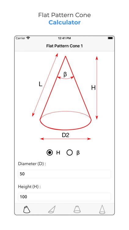 Flat Pattern Cone Calculator By Bhavinkumar Satashiya