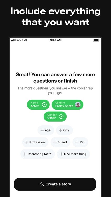 Input - AI Text Creator by Avatarify, Inc.